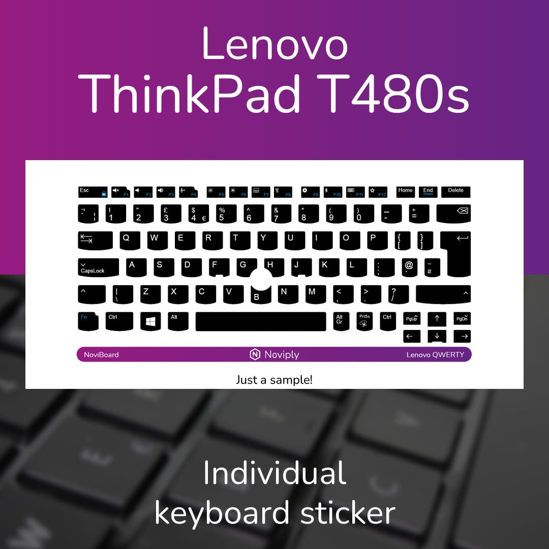 Lenovo ThinkPad T480s | Noviply / NoviBoard - Keyboard Sticker | Noviply