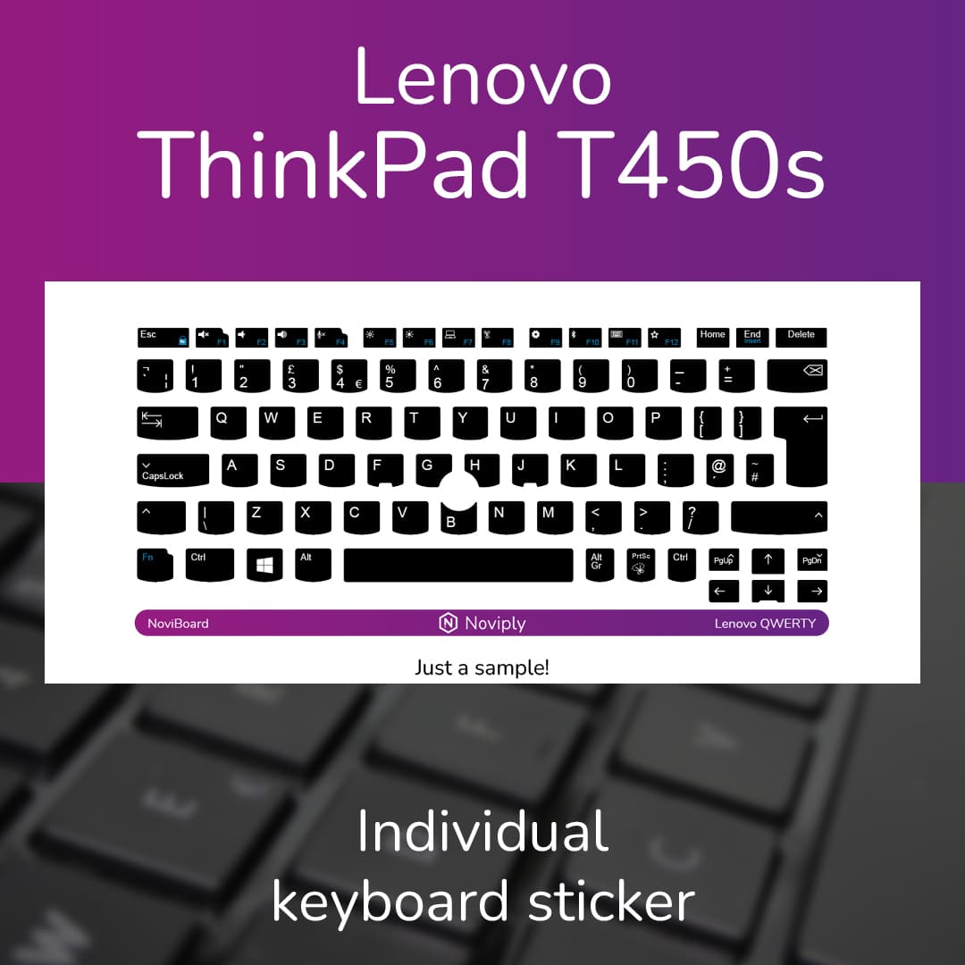 Lenovo ThinkPad T450s | Noviply / NoviBoard - Keyboard Sticker | Noviply